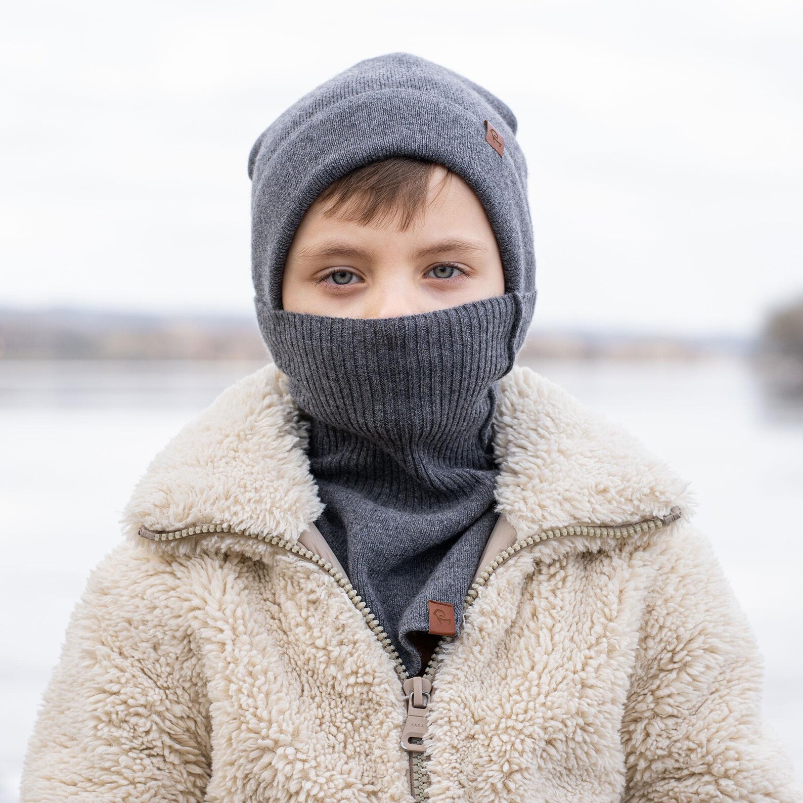 Knitted Neck Gaiter for Kids Merino Wool Neck Warmer Turtleneck Dickie ...