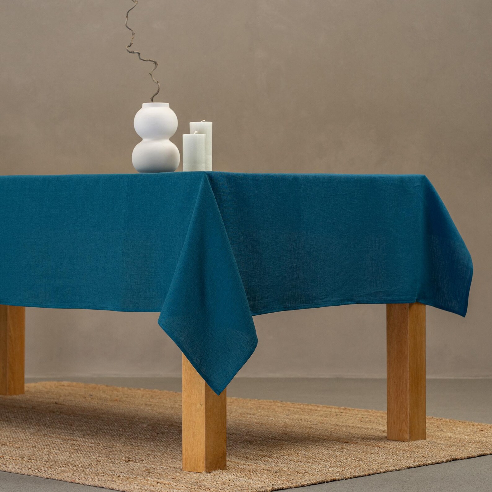 White Linen Tablecloth Dining Table Cloth Large Table Cloth Linen ...
