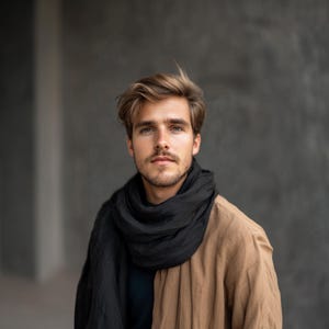 Mens Scarf Scarves for Men Linen Men Scarf Extra Long Men Scarf ...