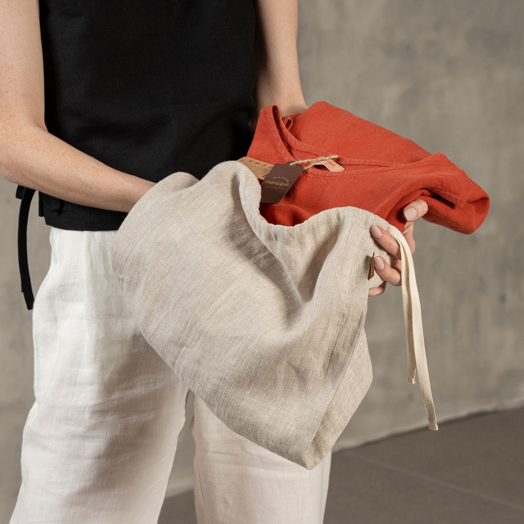 Linen Garment Storage Bag Travel Storage Bag Clothing Bag Natural ...
