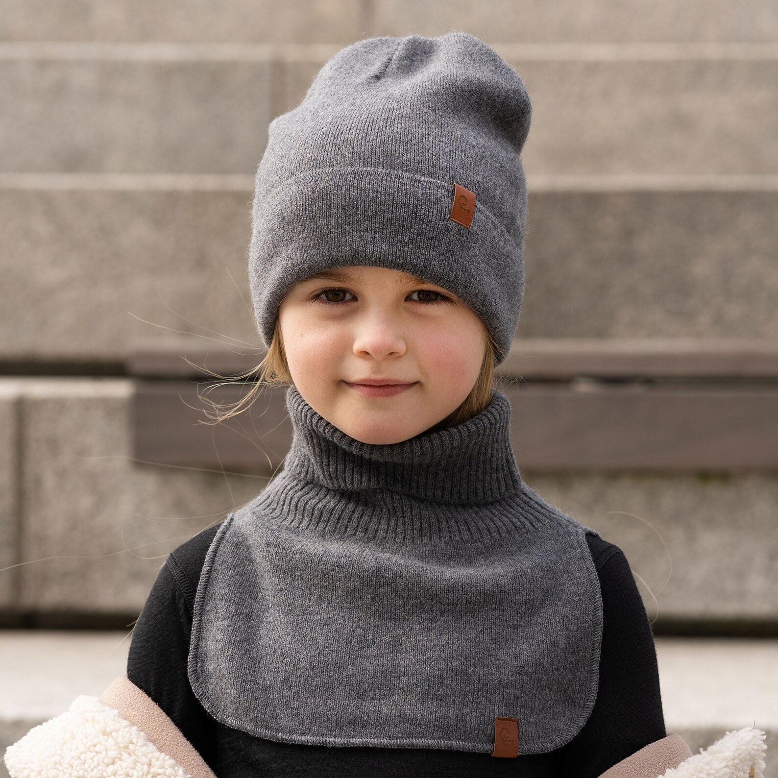 Knitted Neck Gaiter for Kids Merino Wool Neck Warmer Turtleneck Dickie ...