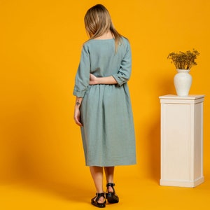 Natural 100% Linen Dress for Women Smock Dress Summer Dress Vacation ...