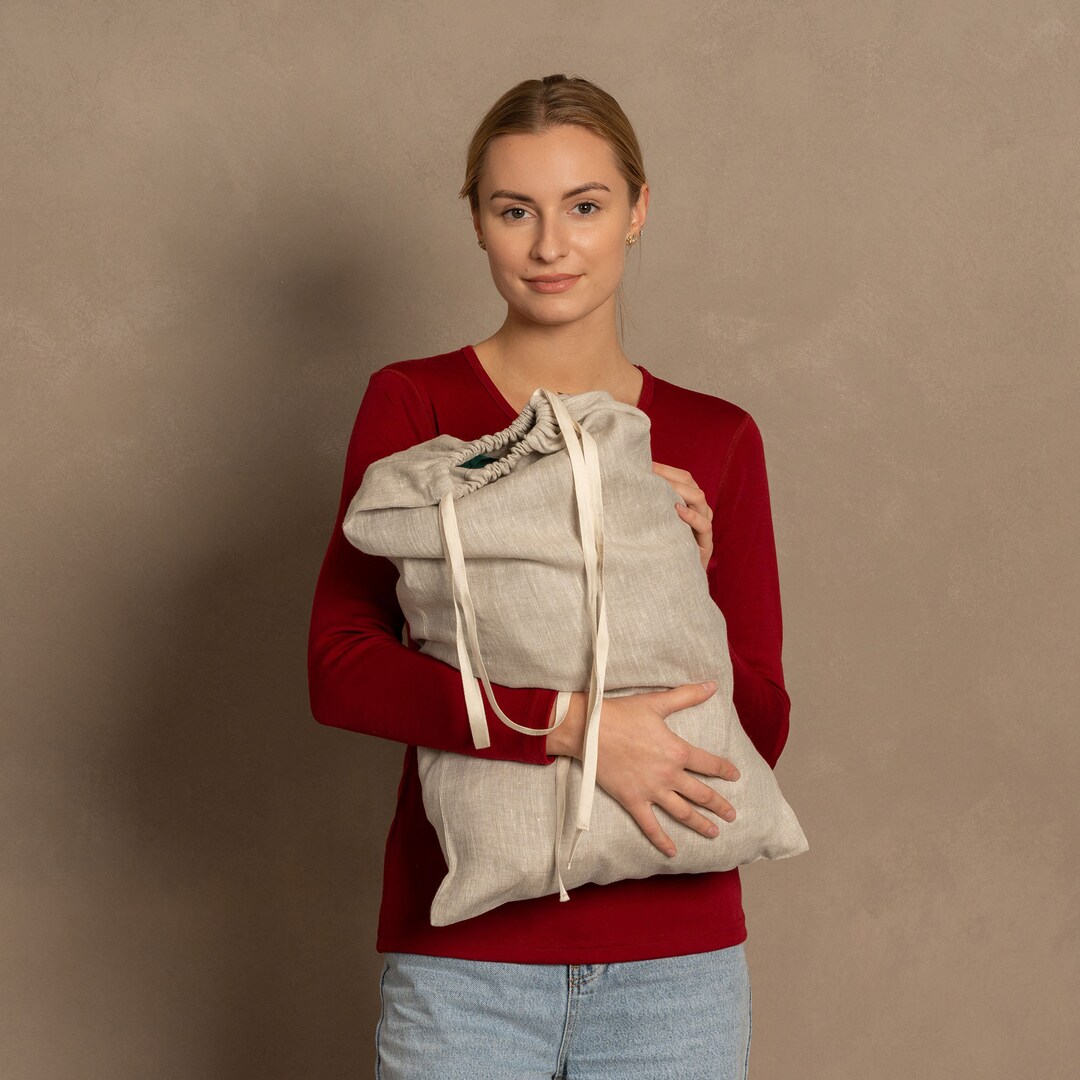 Linen Laundry Bag With Drawstring Bag Laundry Room Decor Washable Laundry Hamper Laundry