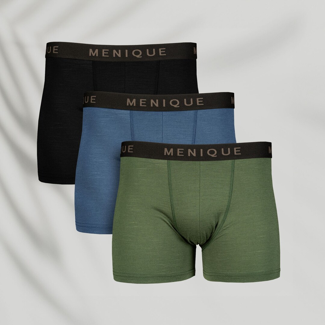 Set of 3 Organic Mens Boxer Shorts for Men 100% Merino Wool Boxer ...