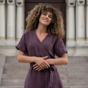 Ready to Ship / Linen Wrap Dress Linen Dress for Women Sun Dress Summer ...