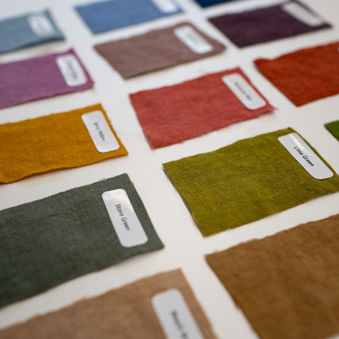 Linen Clothing Sample Pack Fabric Swatches Color Samples Solid Fabric ...