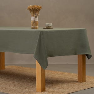 White Linen Tablecloth Dining Table Cloth Large Table Cloth Linen ...