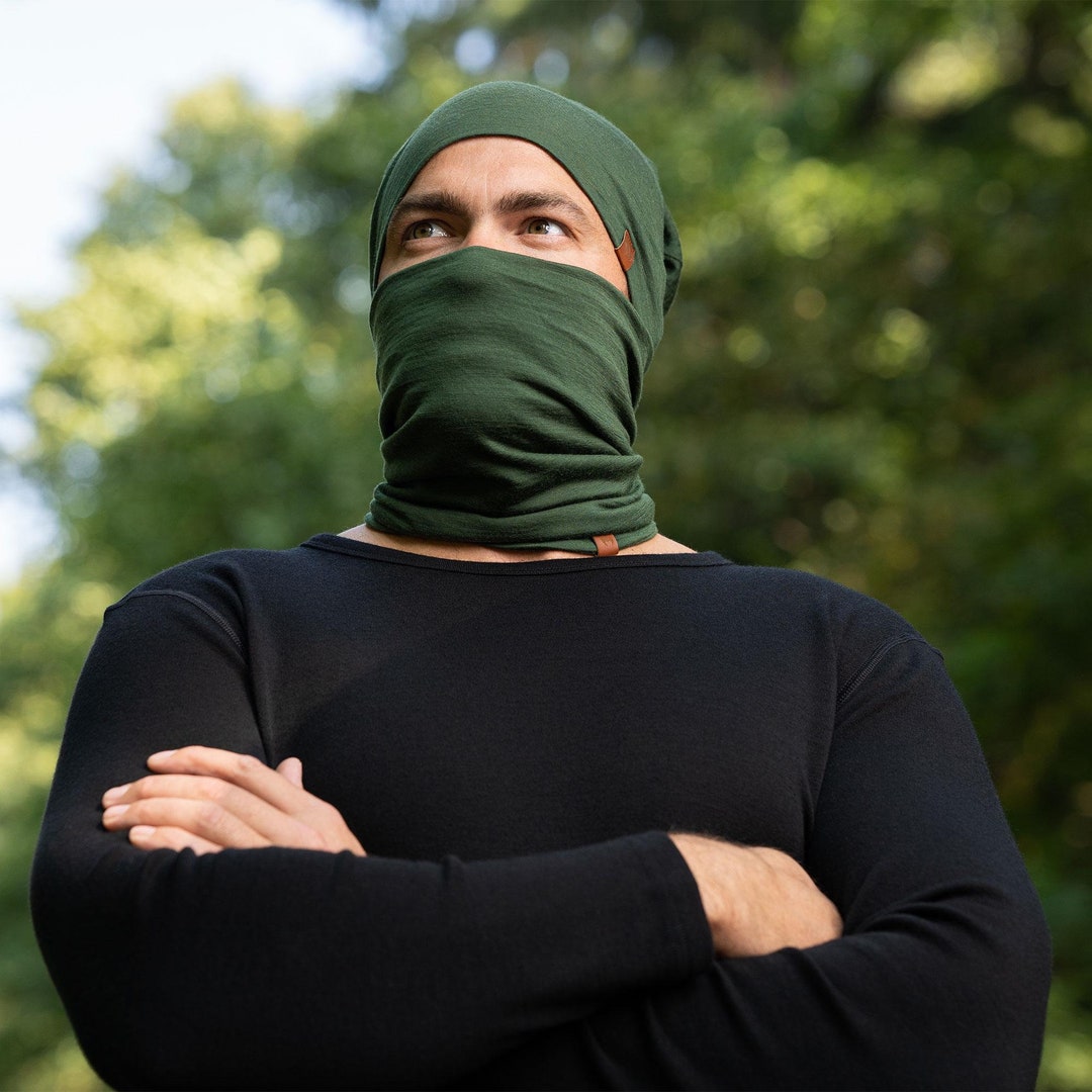 Unisex Outdoor Neck Gaiter Face Mask & Slouchy Beanie Hat Ski Mask and ...