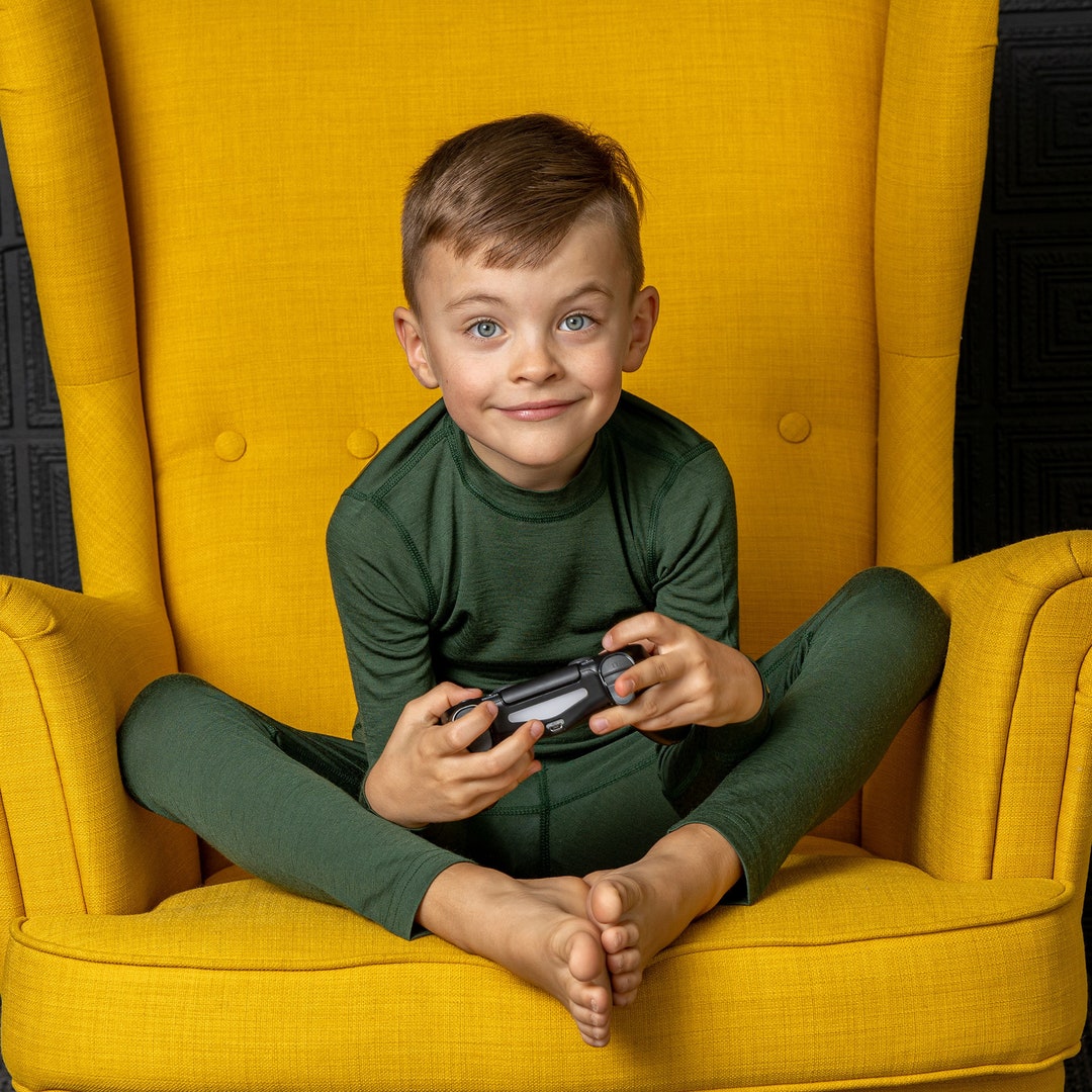 Toddler Wool Base Layer Set/ 100% Merino Wool Kids Thermal Base Set ...