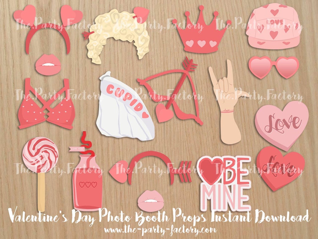 Love Themed Photo Booth Props Instant Download, PRINTABLES, Digital ...