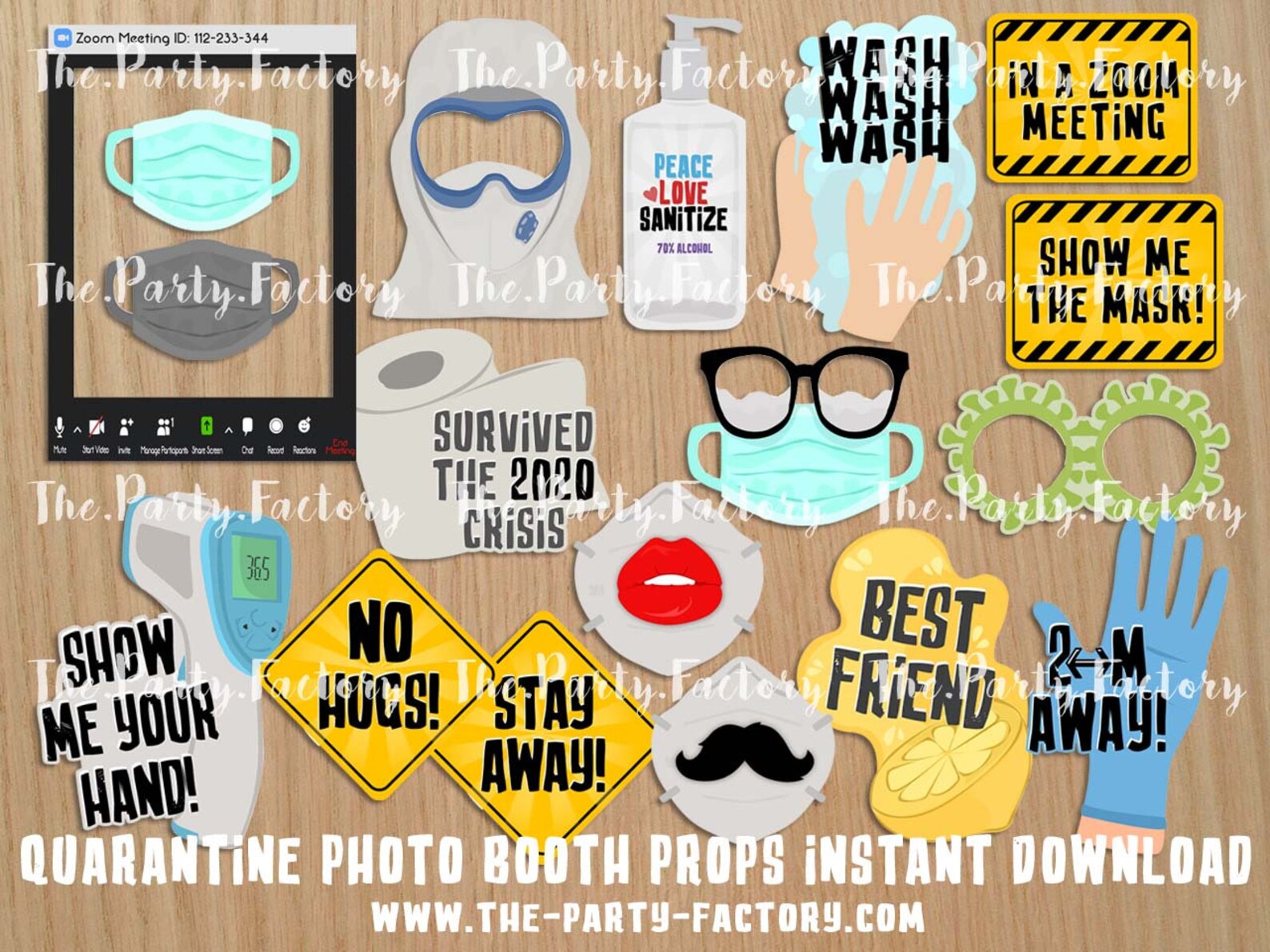 Quarantine Photo Booth Props Instant Download PRINTABLES PDF | Etsy