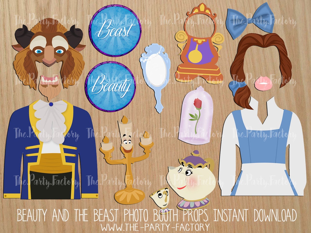 Beauty and the Beast Photo Booth Props Instant Download, PRINTABLES ...