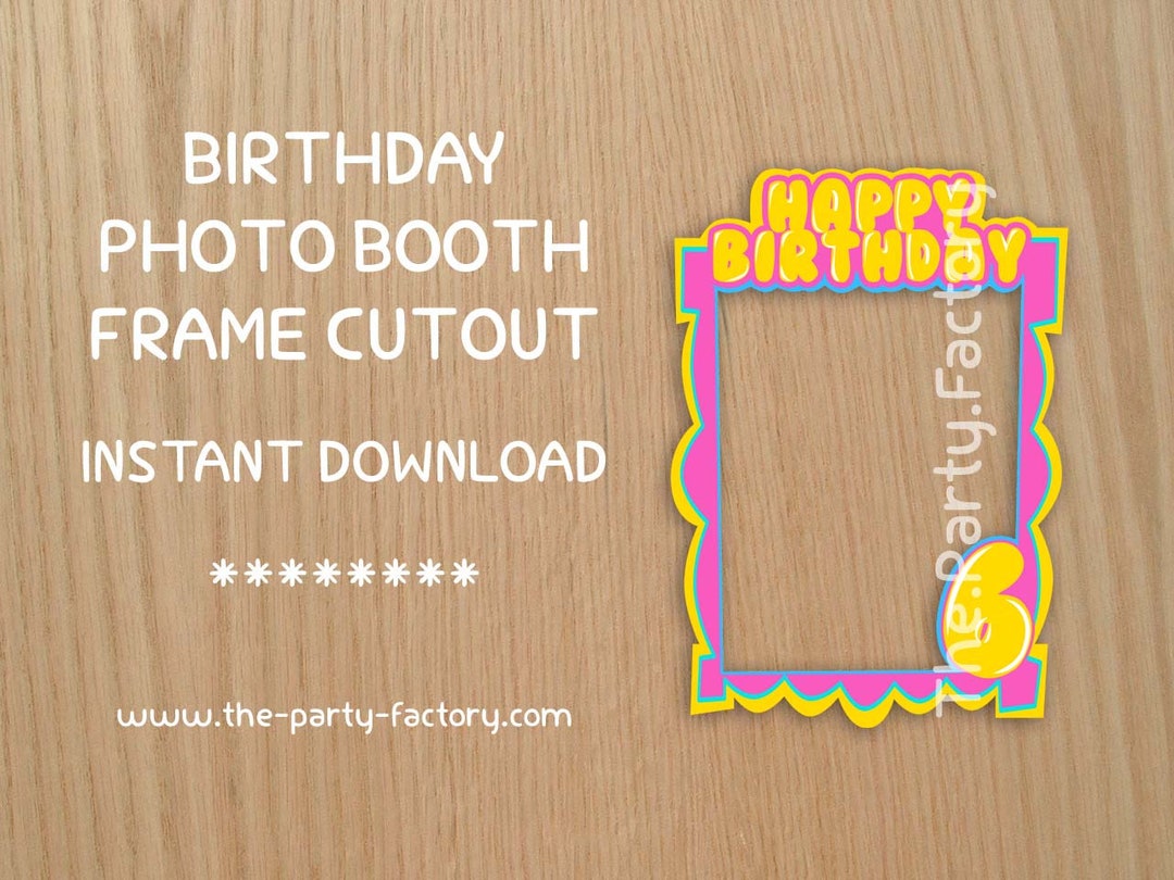 Colorful Birthday Photo Booth Frame Instant Download, PRINTABLE ...