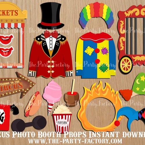 Circus Photo Booth Props Printable