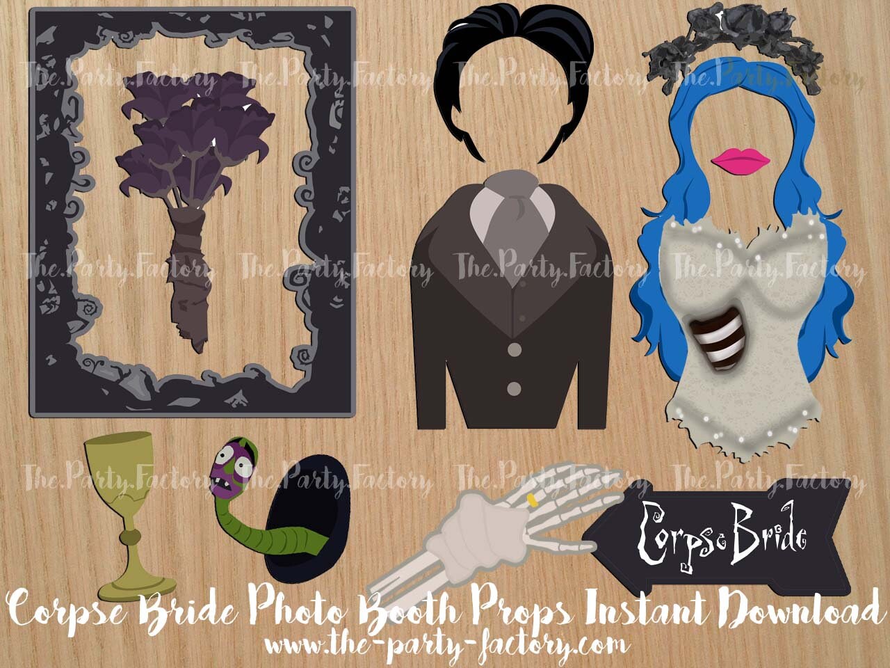 Corpse Bride Themed Photo Booth Props Instant Download - Etsy Canada