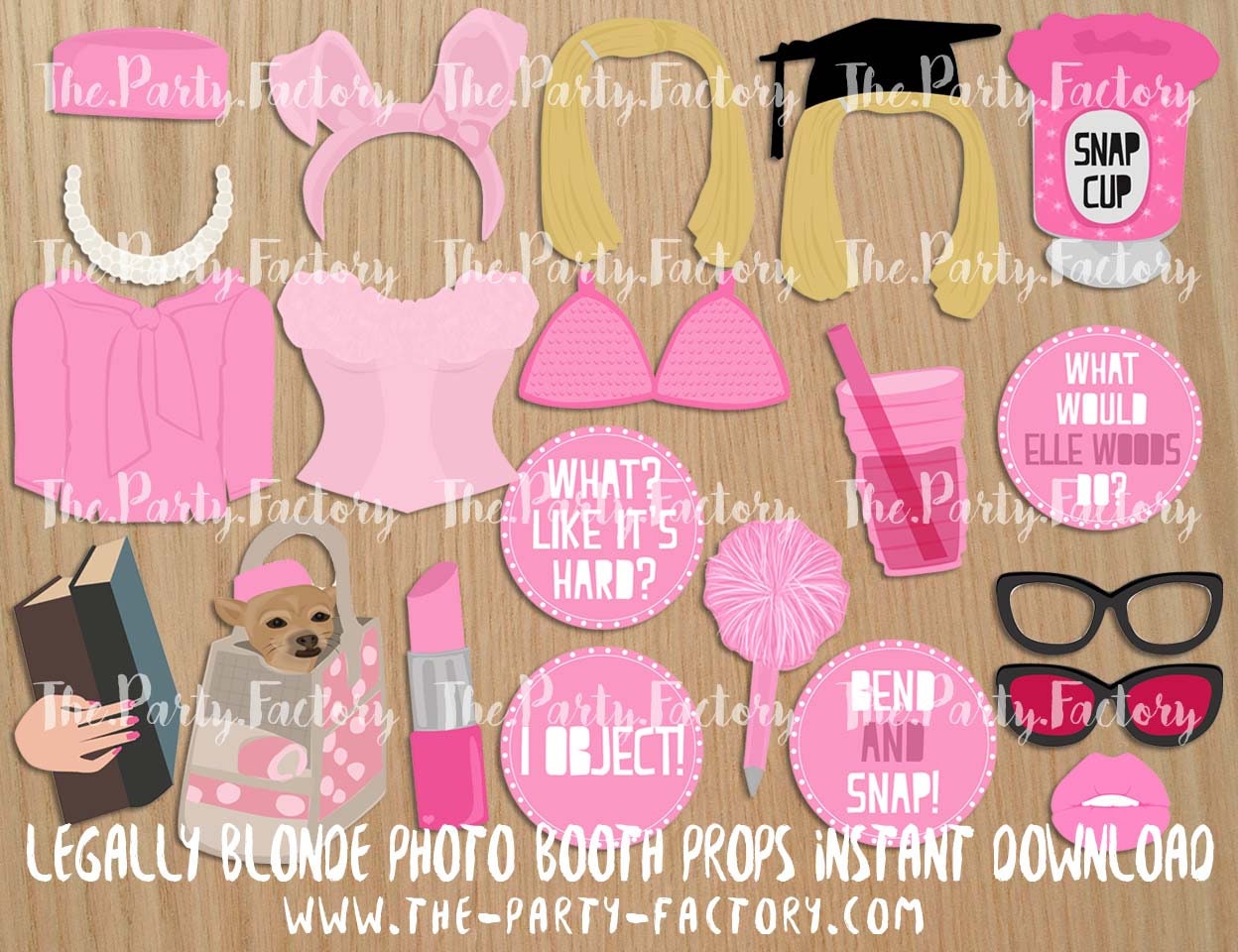 Legally Blonde Themed Photo Booth Props Instant Download - Etsy UK
