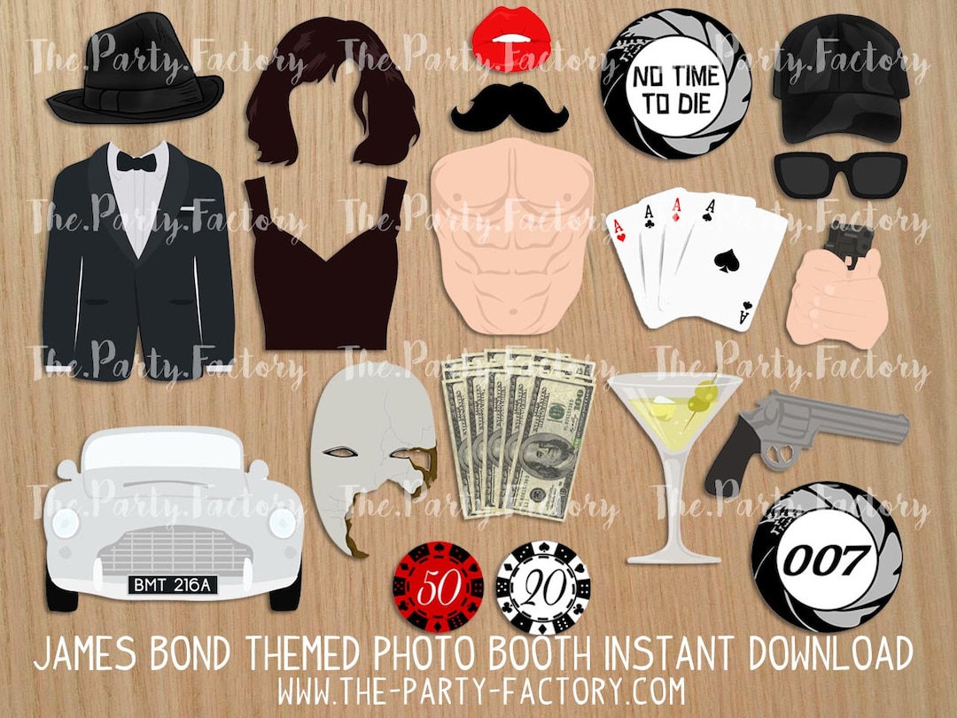 James Bond Themed Photo Booth Props Instant Download, PRINTABLES, PDF ...