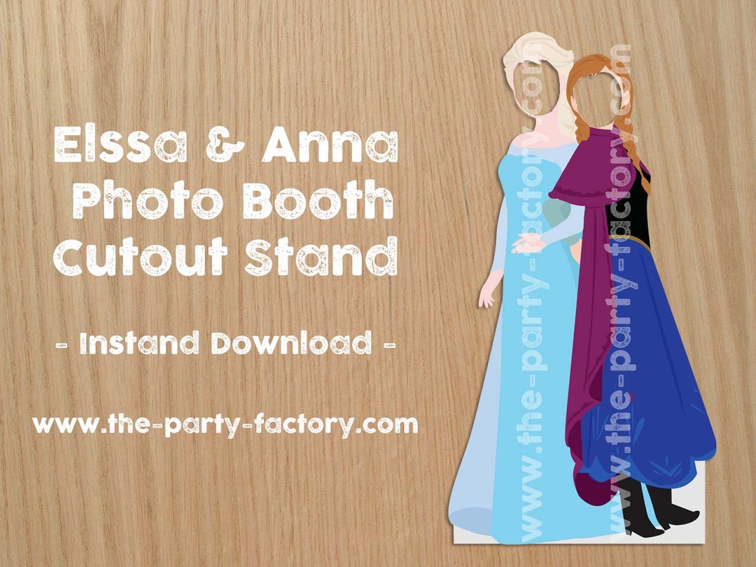 Elssa & Anna Photo Booth Cutout Stand Instant Download, PRINTABLE ...