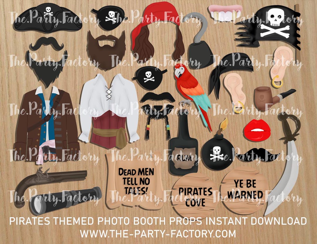 Pirates Themed Photo Booth Props, PRINTABLES, Instant Download - Etsy