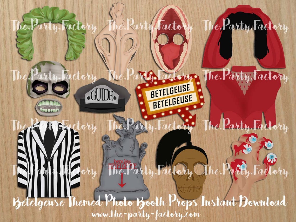 Beetlejuice Themed Photo Booth Props Instant Download - Etsy