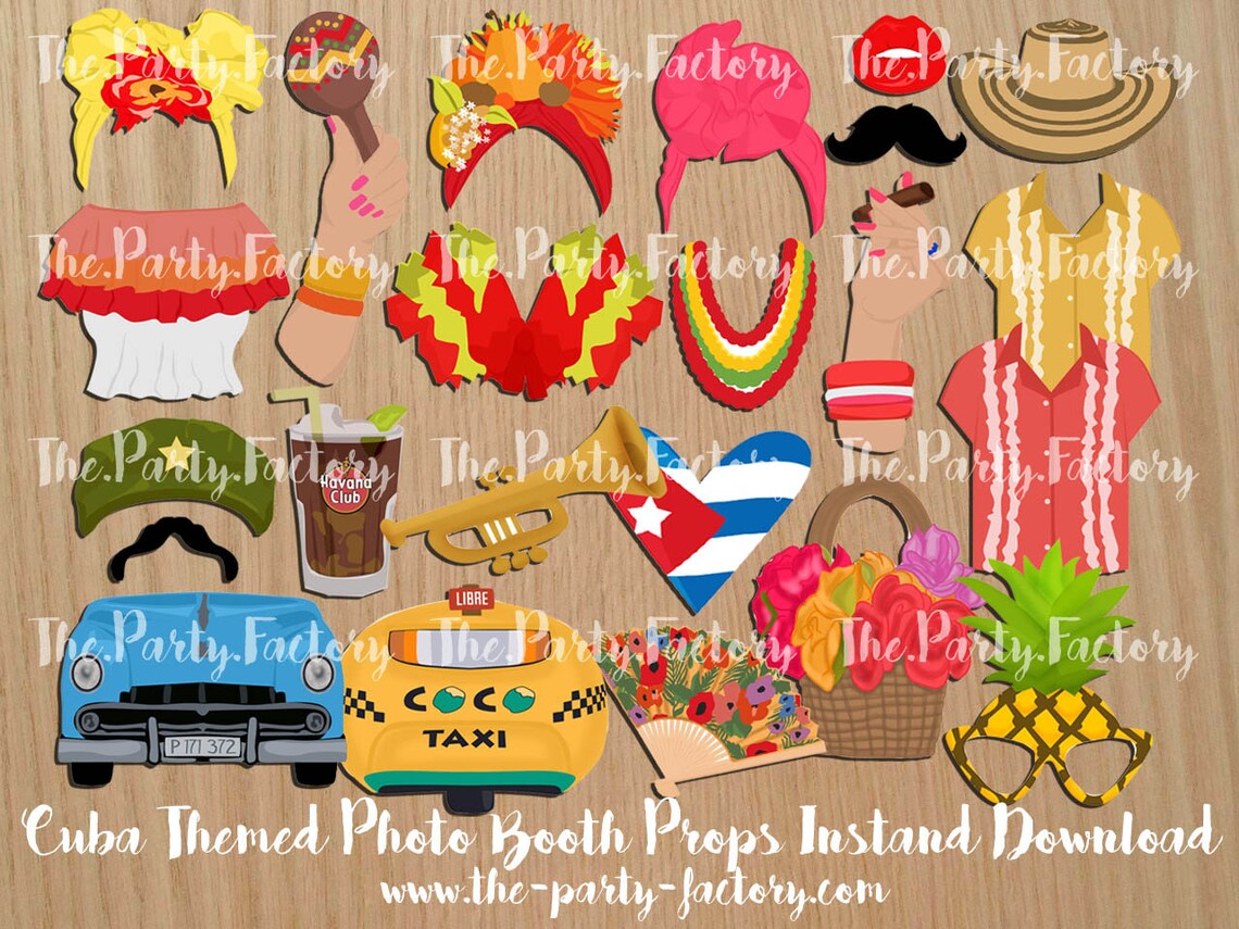 Havana Nights Themed Photo Booth Props PRINTABLES Instant - Etsy