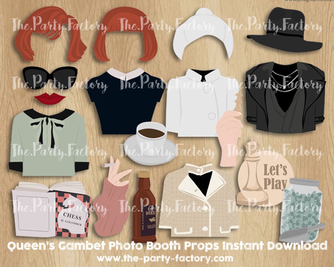 Queen's Gambit Themed Photo Booth Props PRINTABLES - Etsy