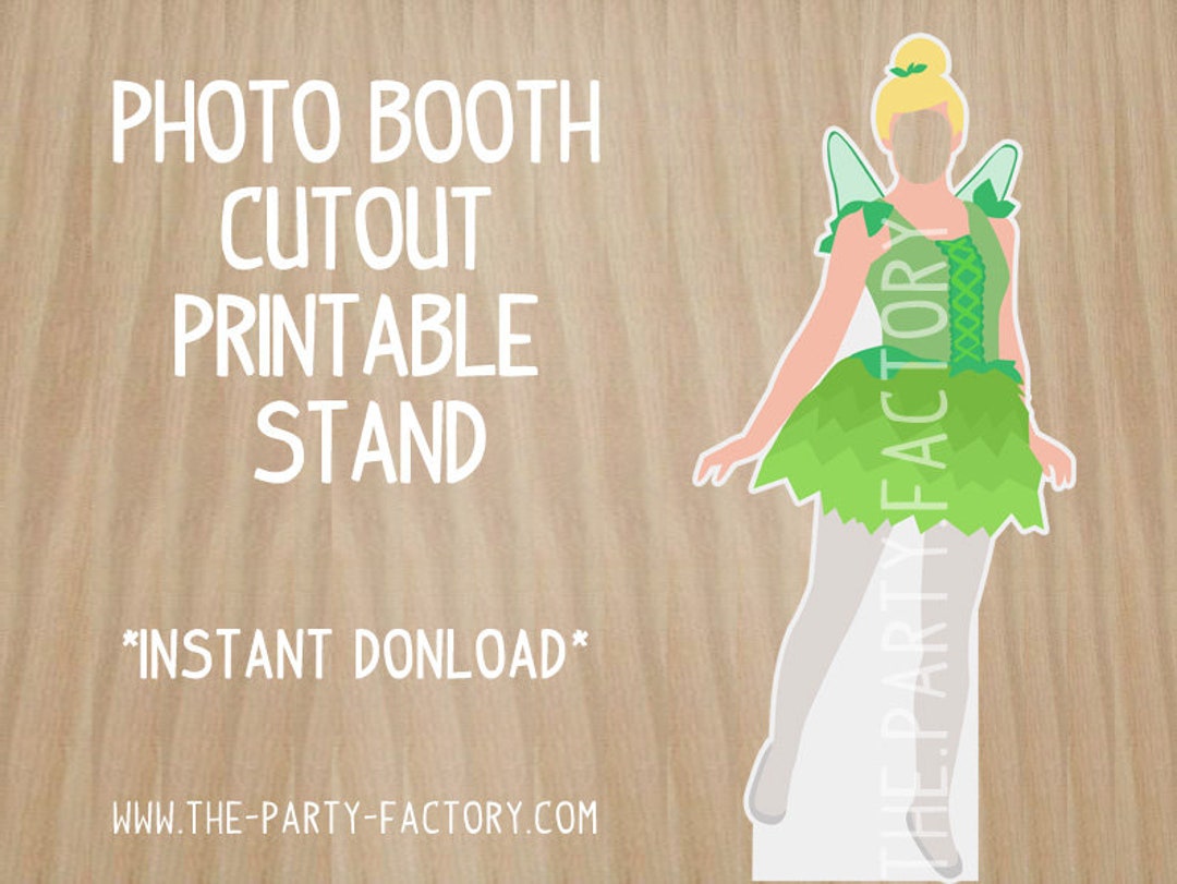 Tinkerbell Themed Photo Booth Cutout Stand Instant Download, PRINTABLE ...