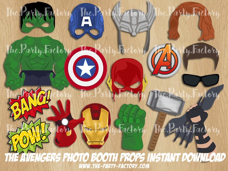Avengers Themed Photo Booth Props Instant Download - Etsy