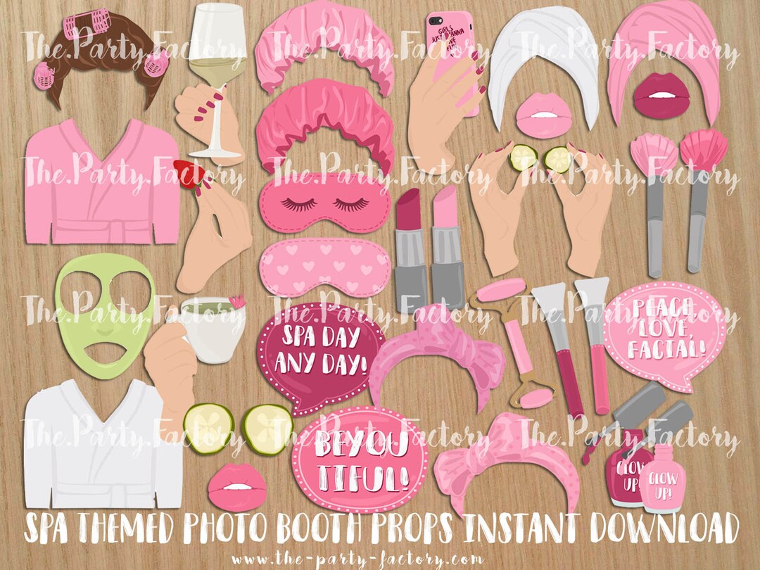 Spa Themed Photo Booth Props Instant Download, PRINTABLES, PDF - Etsy
