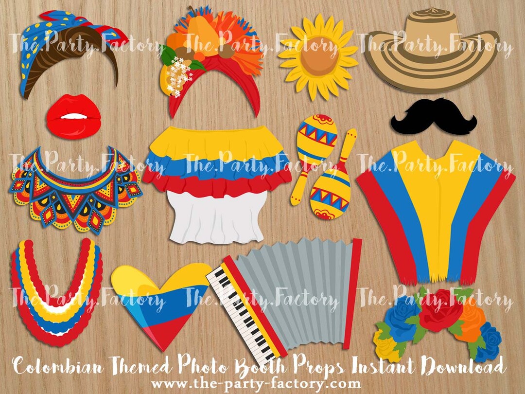 Colombian Themed Photo Booth Props Instant Download, PRINTABLES ...