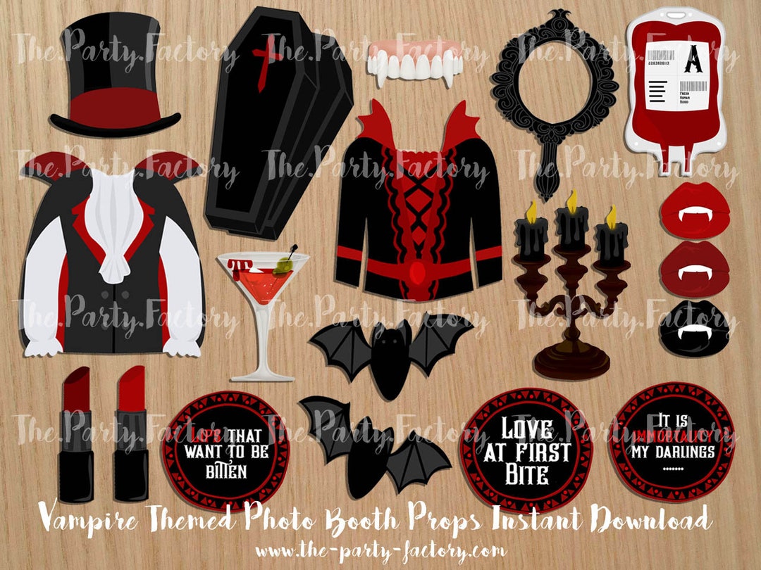 Vampire Themed Photo Booth Props, PRINTABLES, Instant Download, PDF - Etsy