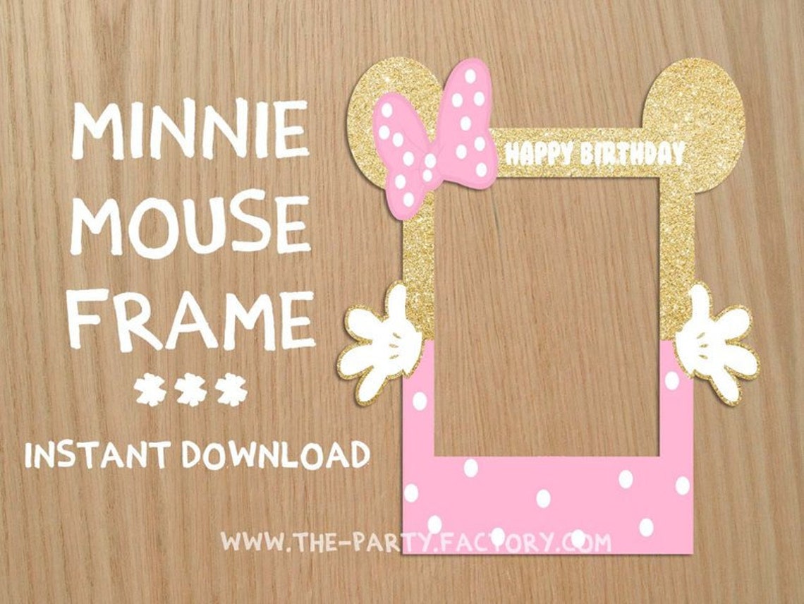 Glitter Minnie Mouse Photo Booth Frame Instant Download - Etsy