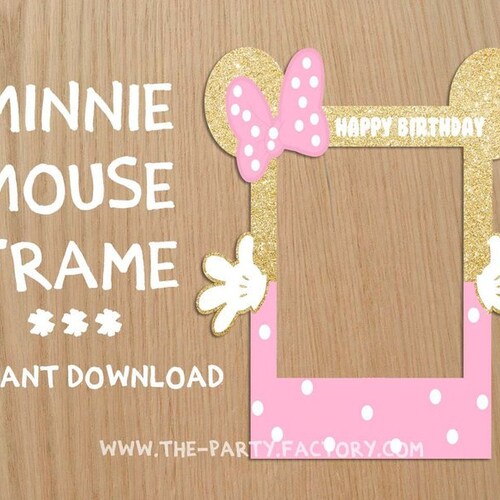 Glitter Minnie Mouse Photo Booth Frame Instant Download - Etsy