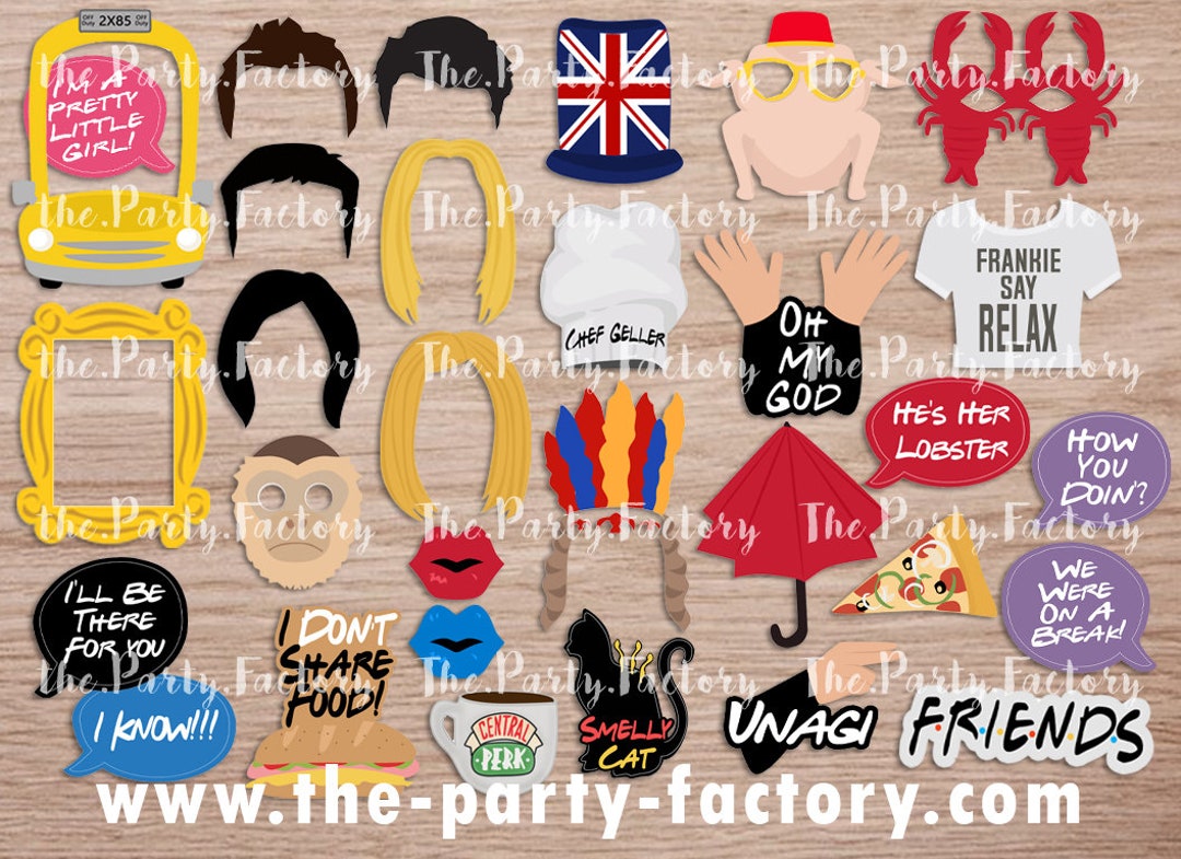 Friends TV Show Themed Photo Booth Props Instant Download, PRINTABLES ...