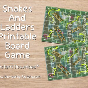 Instant Download Snakes and Ladders Board Game Printable PDF - Etsy