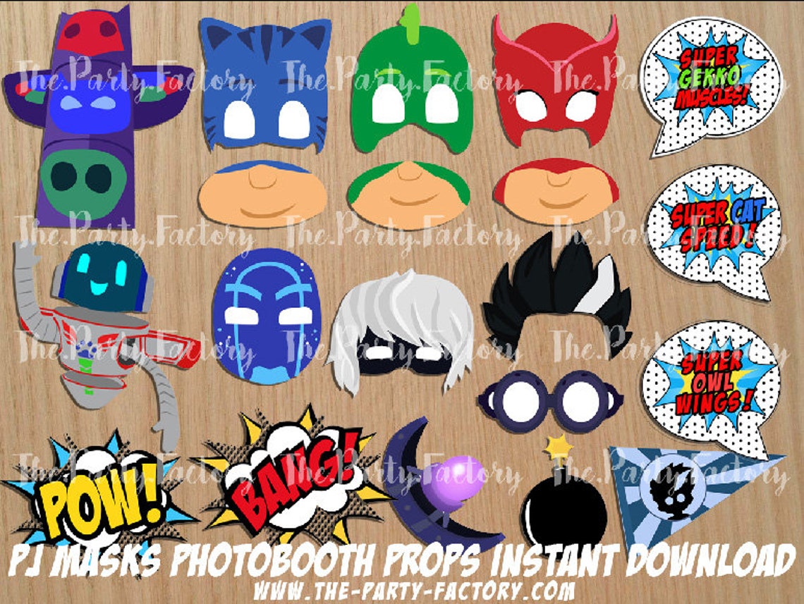 PJ Masks Phot Booth Props Instant Donwload PRINTABLES | Etsy
