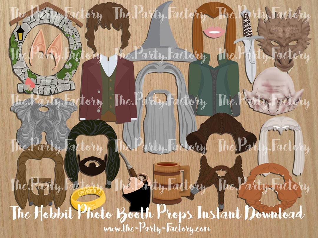 The Hobbit Themed Photo Booth Props, PRINTABLES, Instant Download, PDF ...