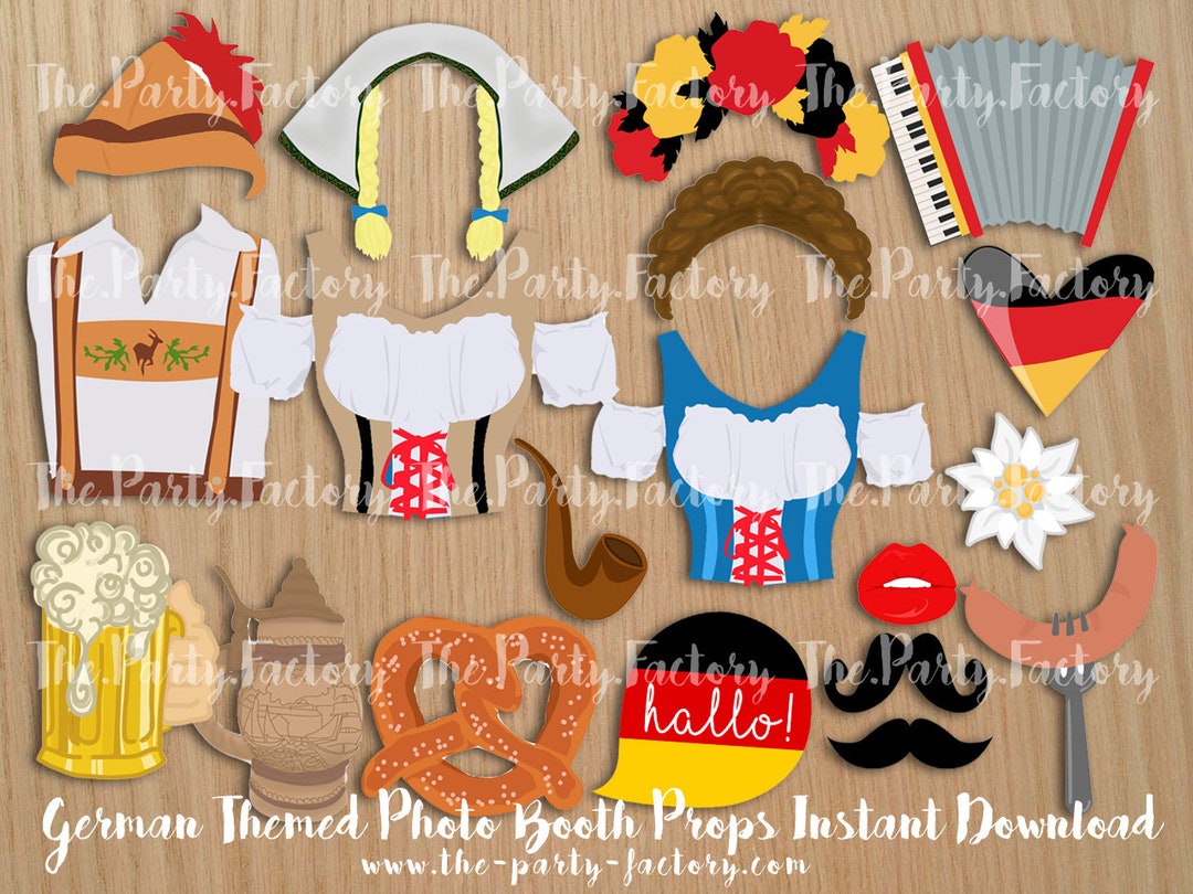 German Themed Photo Booth Props Instant Download, PRINTABLES, Digital ...