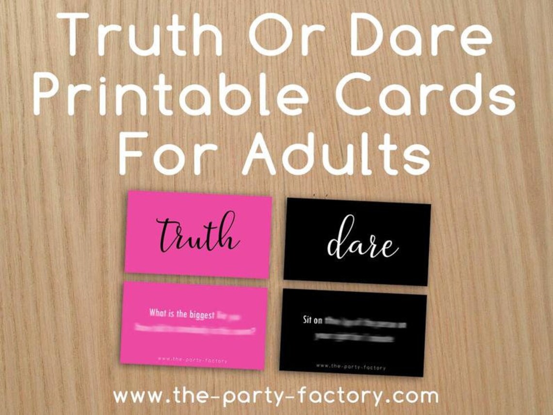 Truth or Dare Printable Cards for Adults PDF File Digital - Etsy