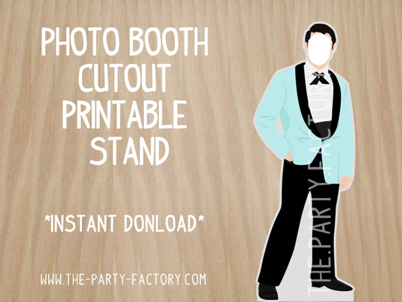 50's Themed Guy Photo Booth Cutout Stand Instant Download, PRINTABLE ...