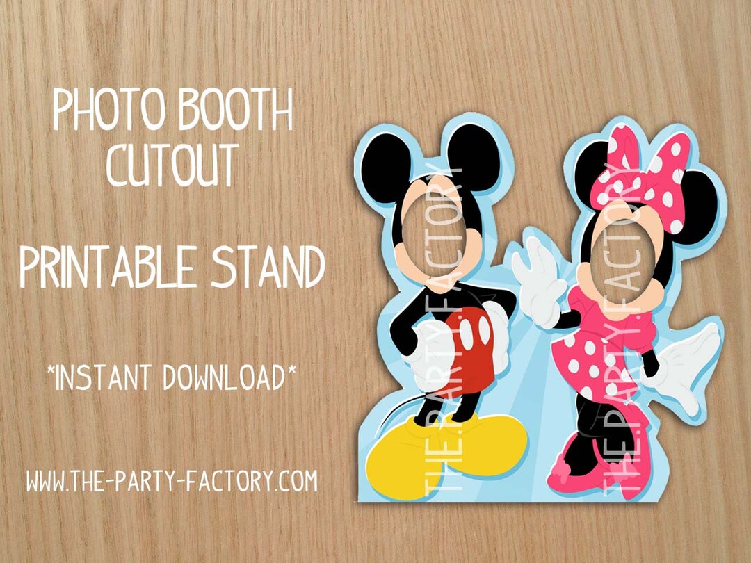 Mickey and Minnie Photo Booth Cutout Stand Instant Download, PRINTABLE ...