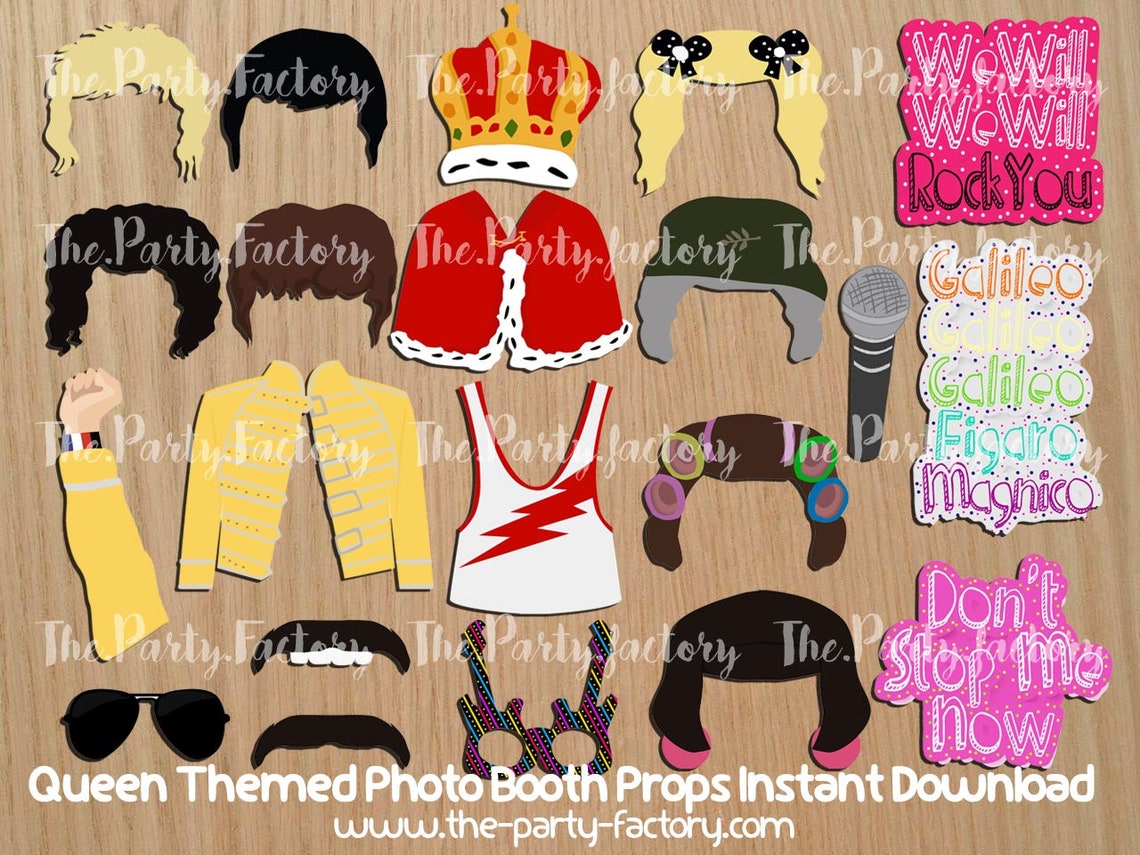 Queen Themed Photo Booth Props Instant Download PRINTABLES | Etsy