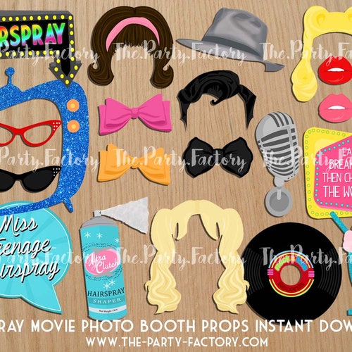 Hairspray Themed Photo Booth Props Instant Download - Etsy Canada