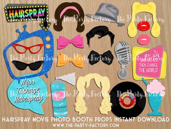 Hairspray Themed Photo Booth Props Instant Download | Etsy Canada