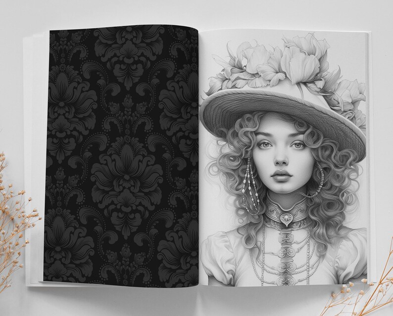 Victorian Grayscale Coloring Book Victorian Coloring Book Pages ...