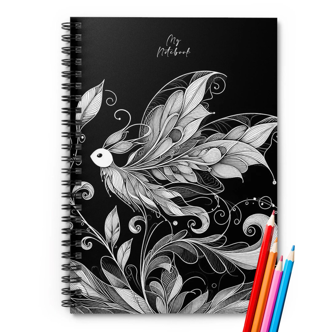 Notebook Spiral Binding Coloring Book Coloring Page Fantastic Creatures ...