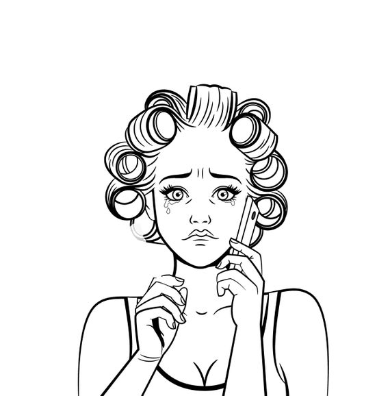 Crying Girl Coloring Pages