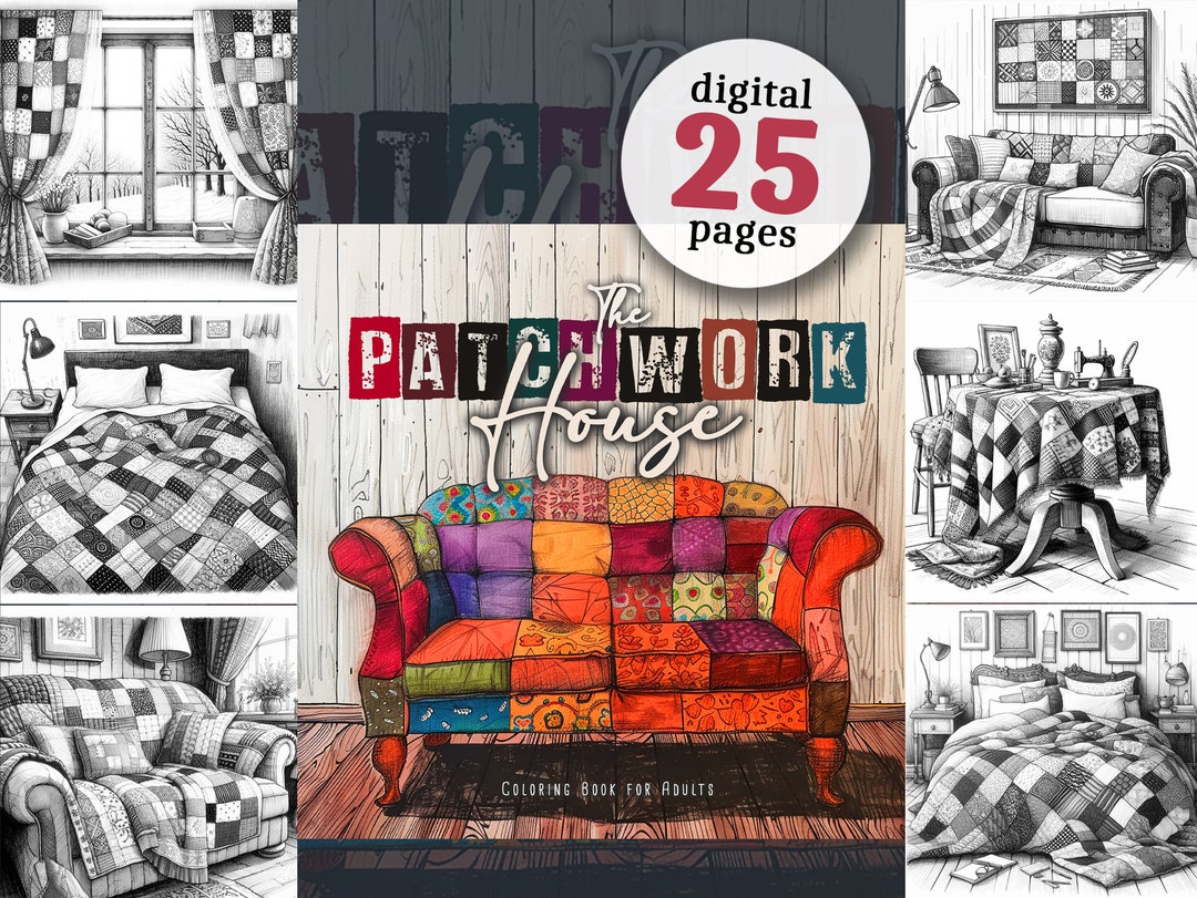 Patchwork House Coloring Book to Print Coloring Book Patchwork House ...