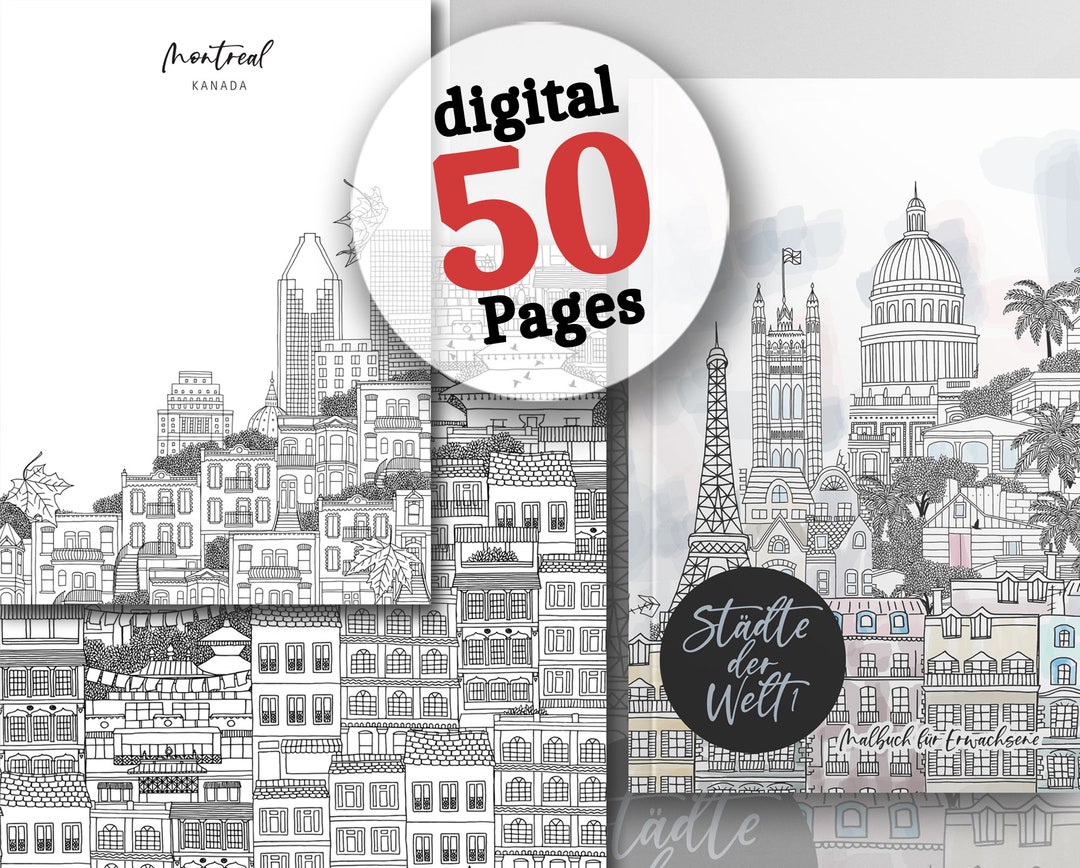 Cities of the World Vol. 1 Coloring Book for Adults - Capital Cities ...