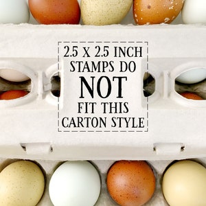 2x2 Inch Square Egg Carton Rubber Stamp | Farm Fresh Eggs | Hand ...